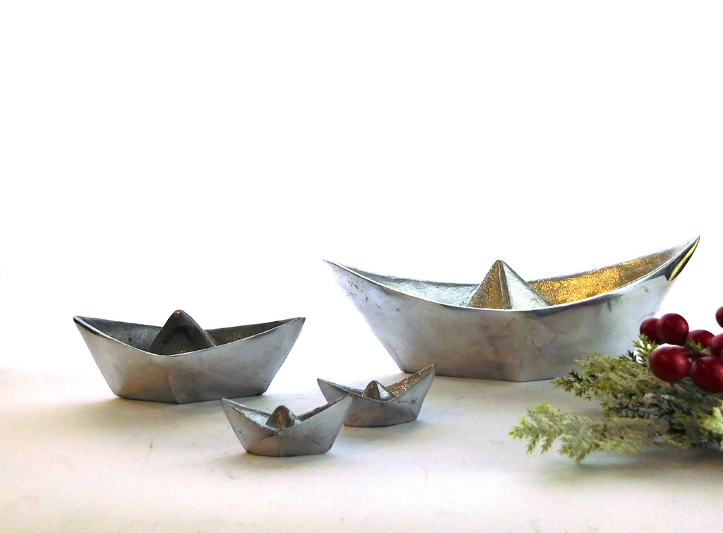 Handmade aluminum boats -Set of 4