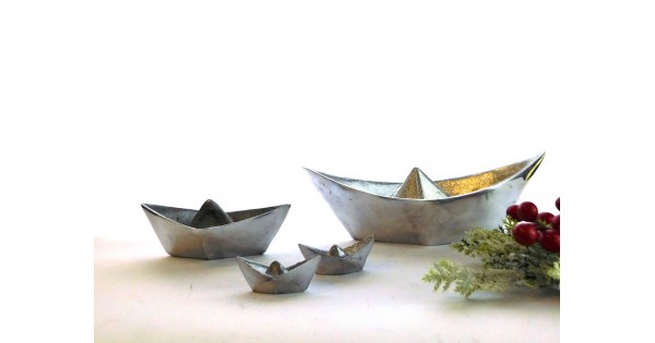 Handmade aluminum boats -Set of 4