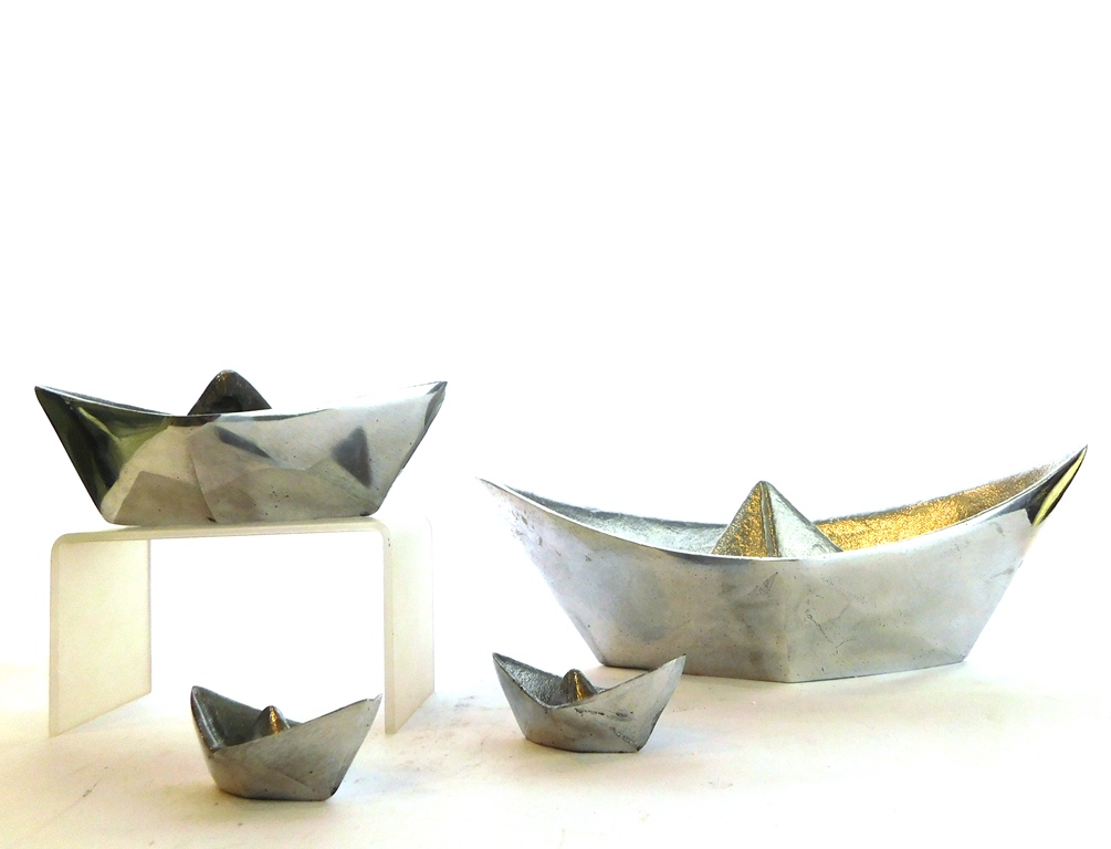 Handmade aluminum boats -Set of 4