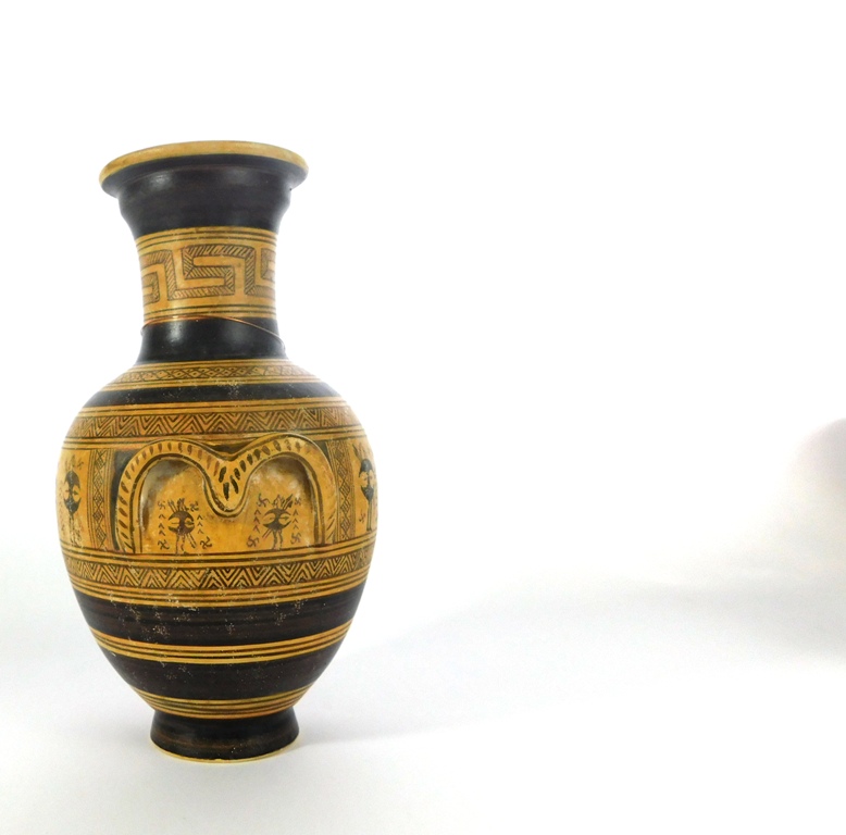 Attic Middle Geometric amphora with warriors