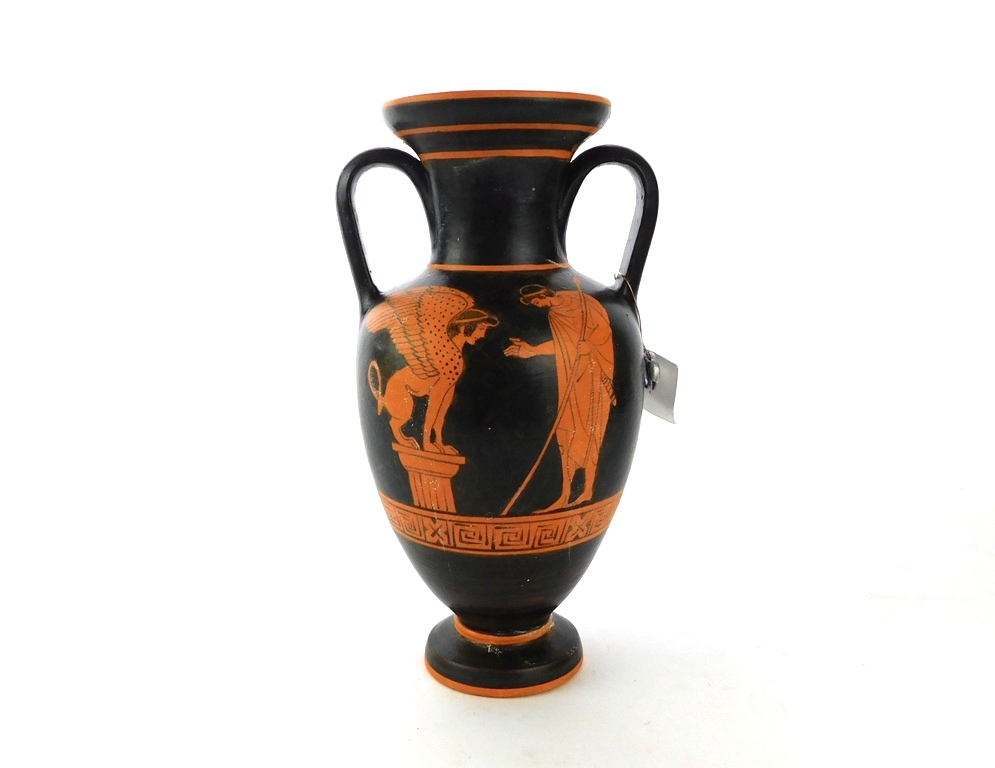 Red-figure amphora, Oedipus & Sphinx